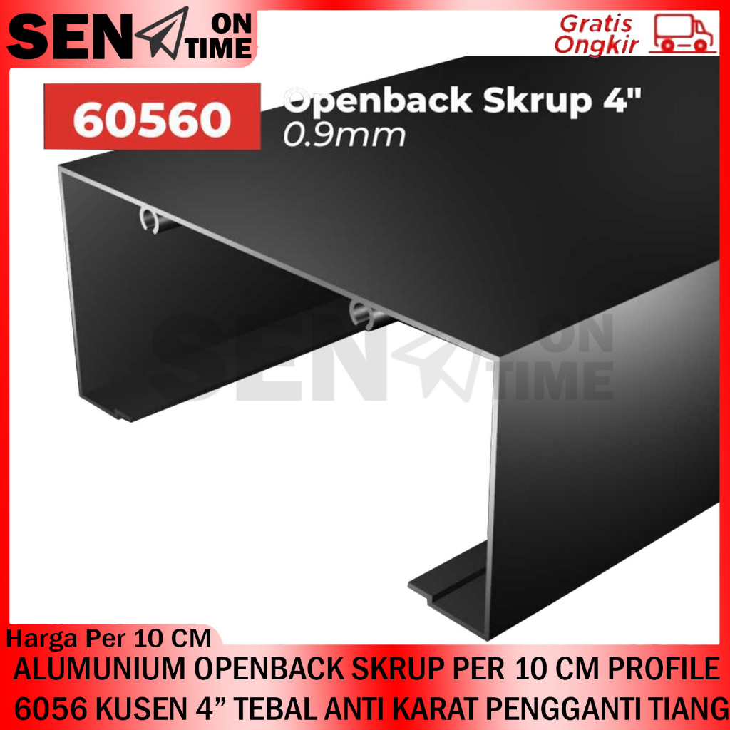 Jual ALUMUNIUM OPEN BACK SKRUP PER 10 CM PROFILE 60560 KUSEN 4” INCH ...