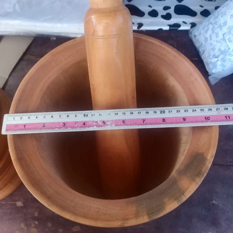Jual (CACAT) SET LUMPANG KAYU SUPER JUMBO UKIR 28*30cm REJECT (BUKAN ...