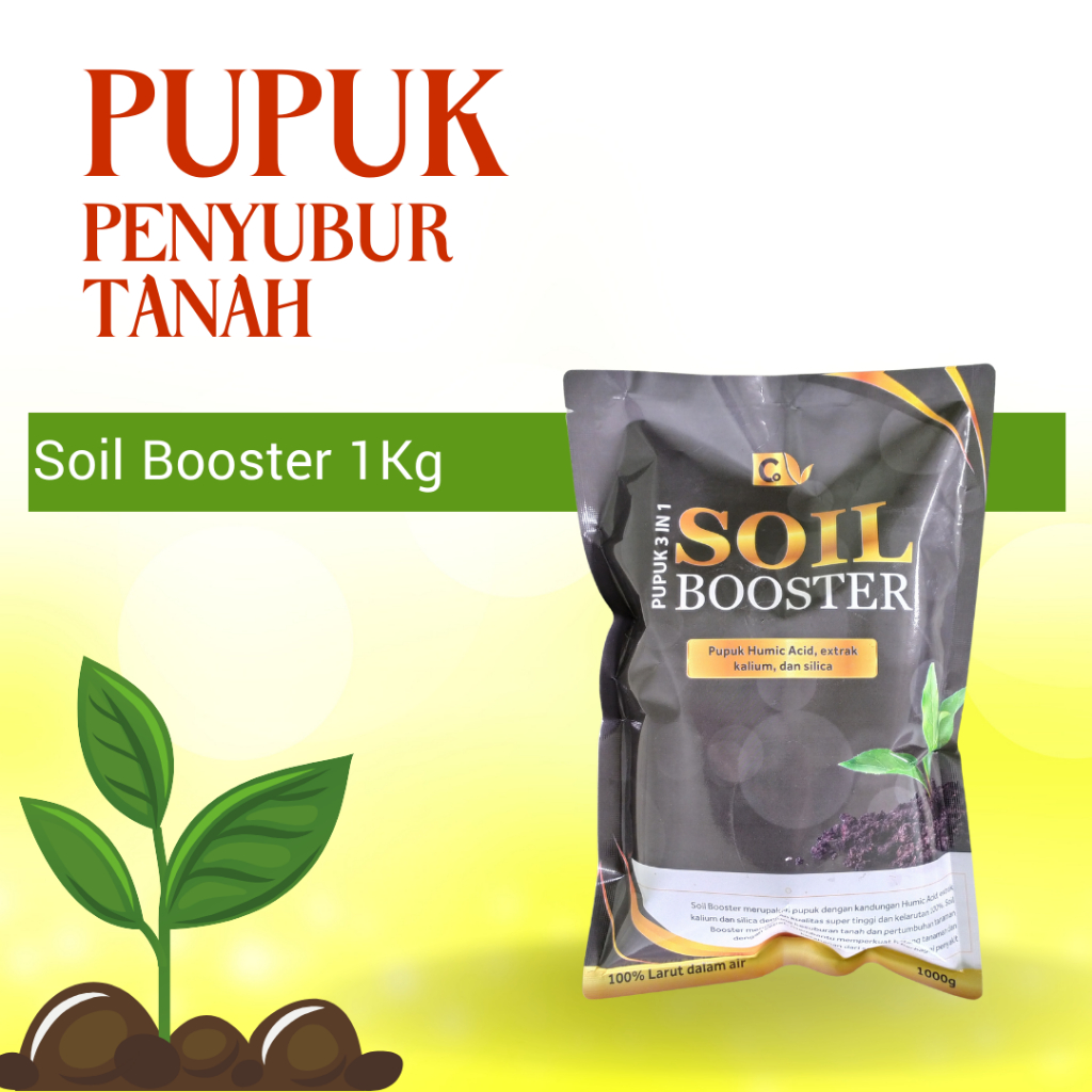 Jual Nutrisi Pupuk Nabati Penyubur Tanah SOIL BOOSTER 1 Kg/ Humic Acid Asam Humat 1Kg/ Pupuk ...