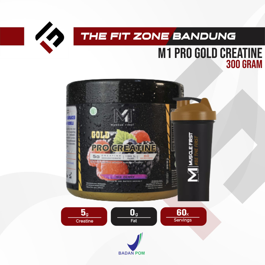 Jual M1 Muscle First pro Gold Creatine 300 gram BPOM | Shopee Indonesia