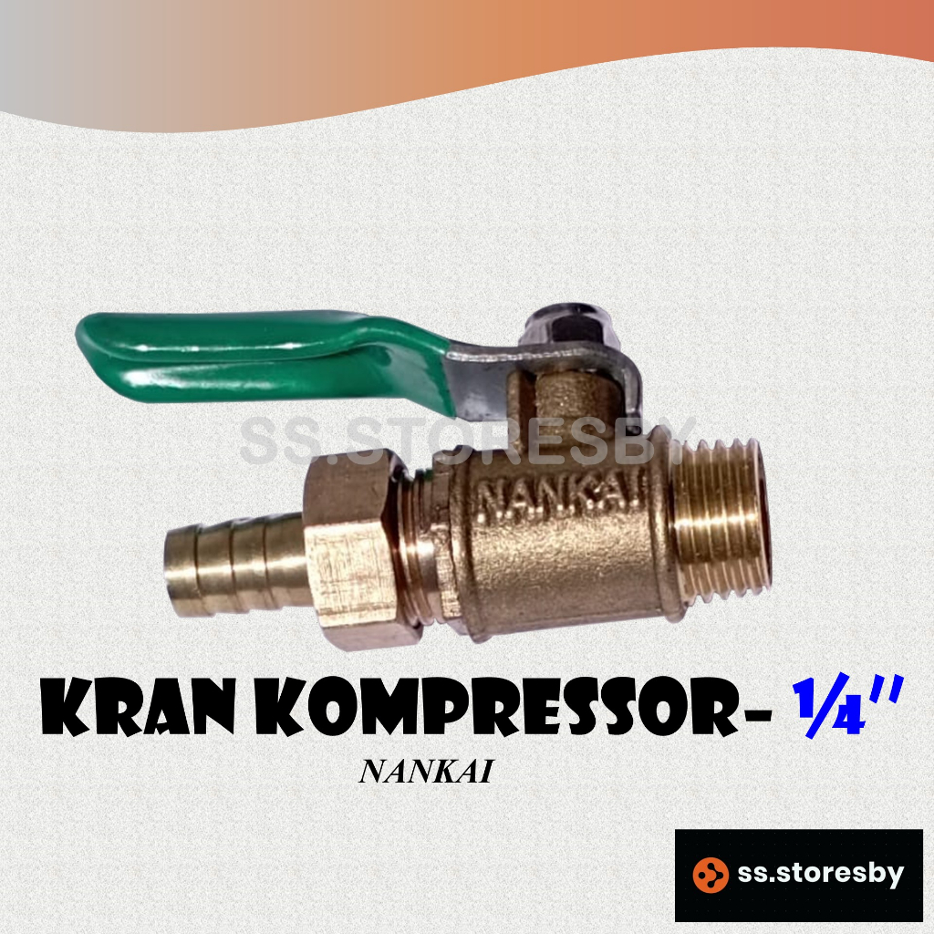 Jual NANKAI KRAN KOMPRESOR KUNINGAN 1/4" STOP KRAN ANGIN BALL VALVE ...