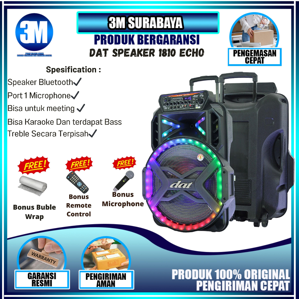 Jual Speaker Bluetooth Dat DT 1810 | Speaker Karaoke Meeting Dat DT ...
