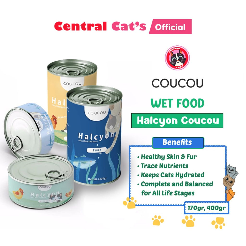Jual Coucou Halcyon Wet Food Makanan Kucing Kaleng | Shopee Indonesia