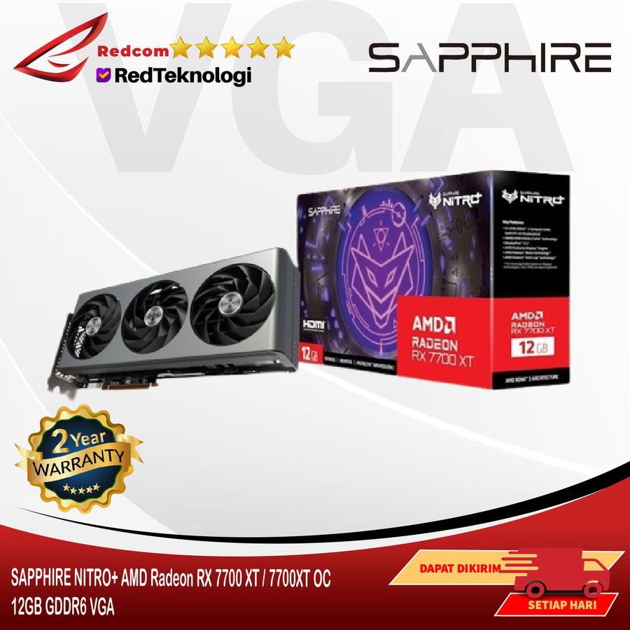Jual SAPPHIRE NITRO+ AMD Radeon RX 7700 XT / 7700XT OC 12GB GDDR6 VGA ...