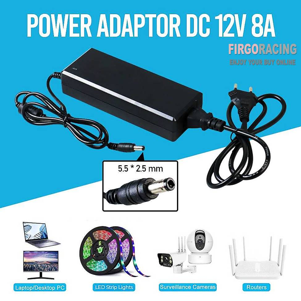 Jual Power Adaptor 12V 8A LED Strip Monitor DC 12V 8A | Shopee Indonesia
