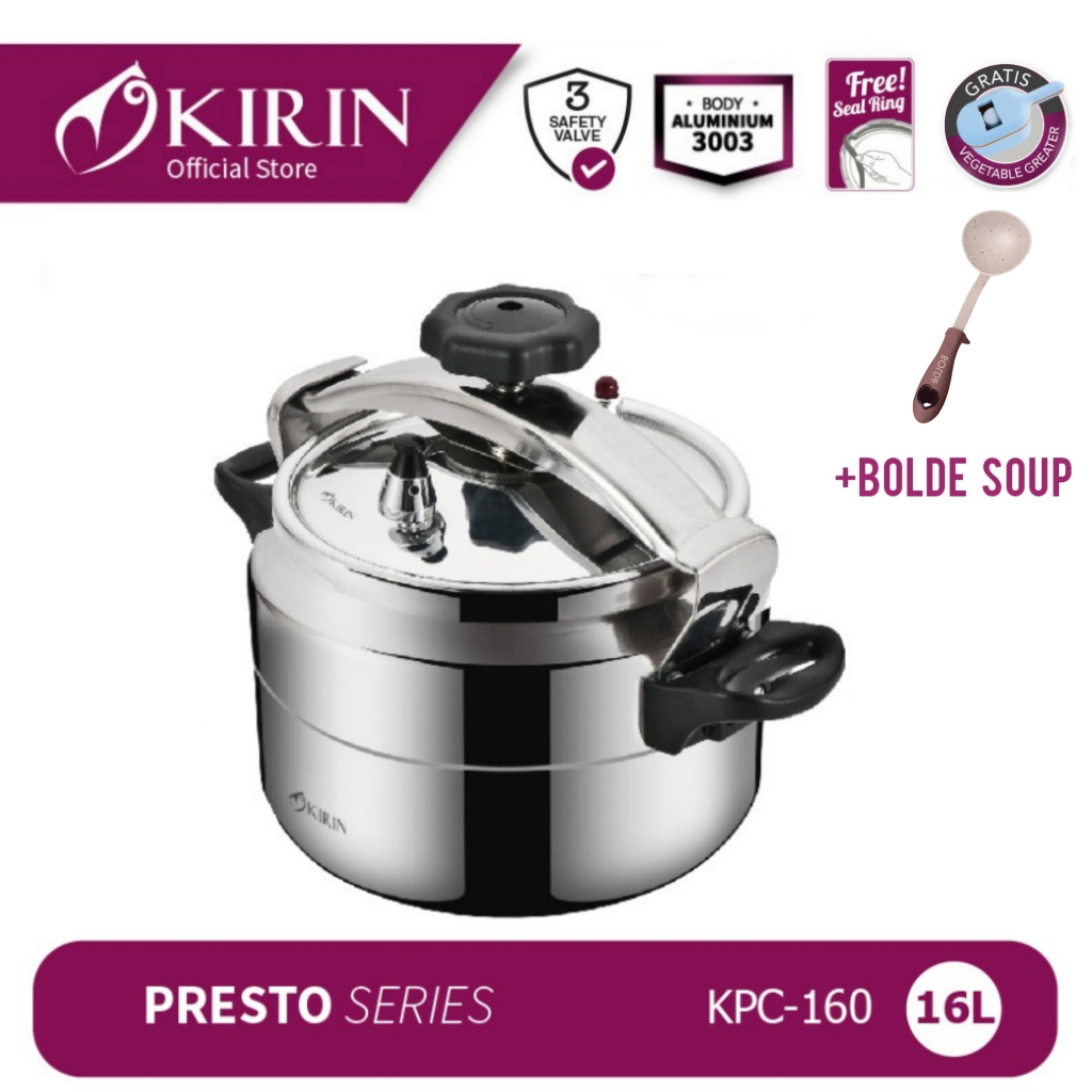 Jual Panci Presto Induksi Kirin KCP 160 16 Liter Pressure Cooker Kirin 16 L Panci Induksi KPC ...