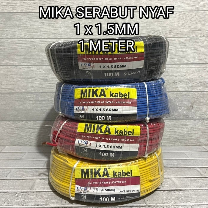 Jual KABEL SERABUT TEMBAGA 1 METER NYAF 1x1.5 MIKA TEMBAGA MURNI SNI | Shopee Indonesia