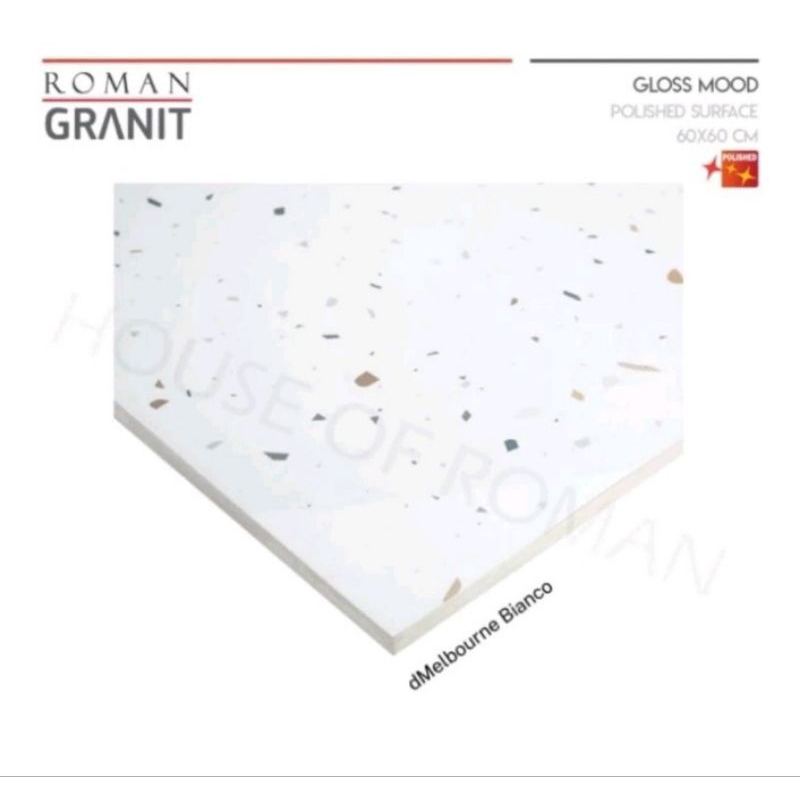 Jual Roman Granit 60x60 Terazo Glosy dMelbourne Bianco 60x60/ GLOSSY ...