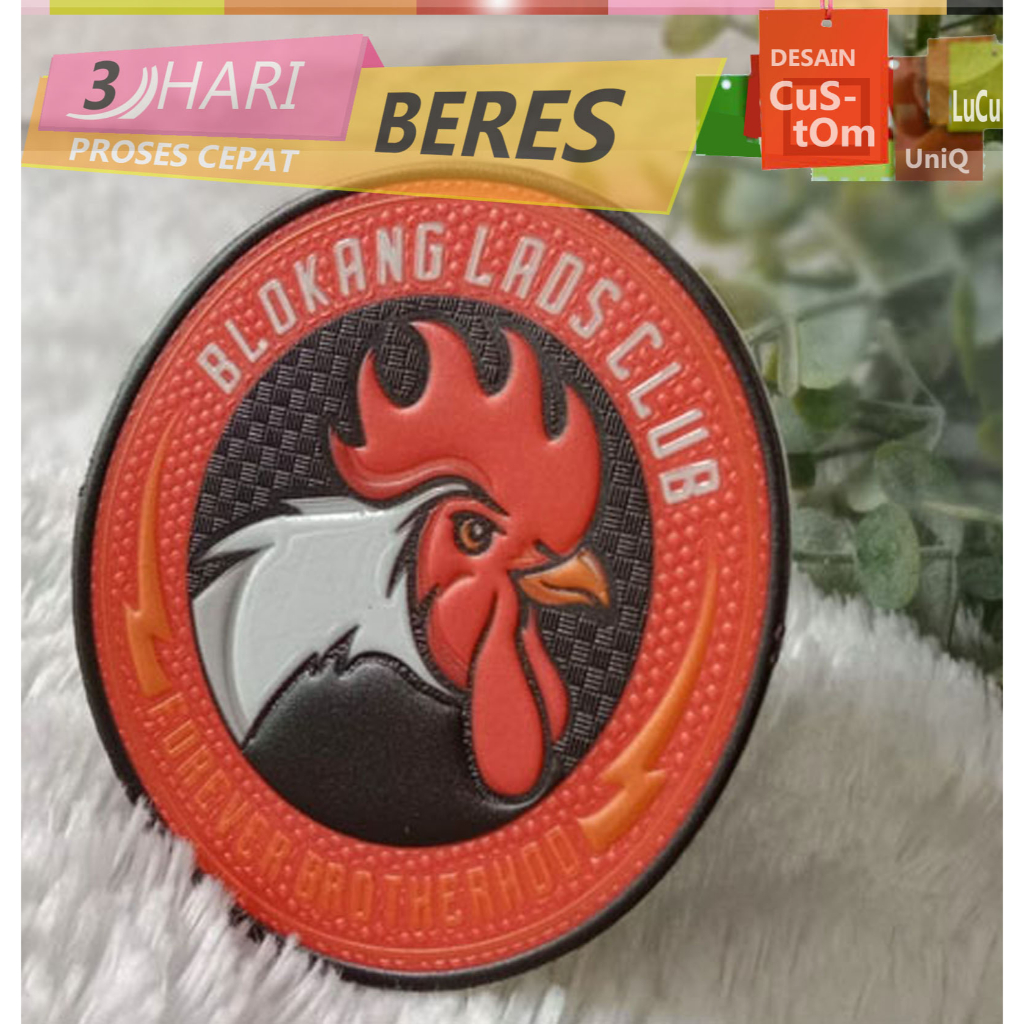 Jual Pemasok label patch custom bahan rubber karet desain 3D berbagai ...