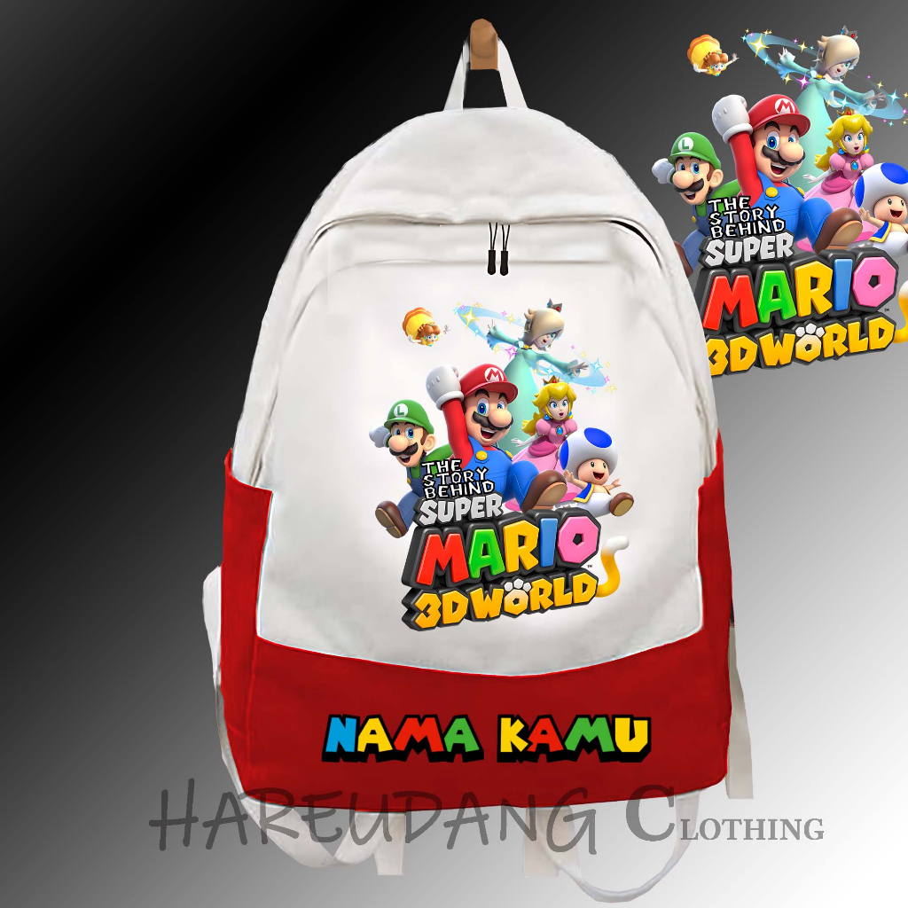 Jual TAS RANSEL ANAK SEKOLAH SD/TK MOTIF LOGO SUPER MARIO/MASKOT SUPER ...