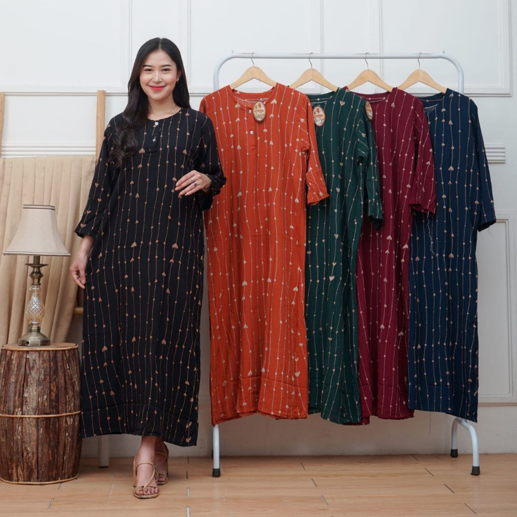 Jual LONGDRES MOTIF DASTER LENGAN PANJANG BUSUI KANCING DEPAN BAHAN RAYON LD 110 MURAH | Shopee ...