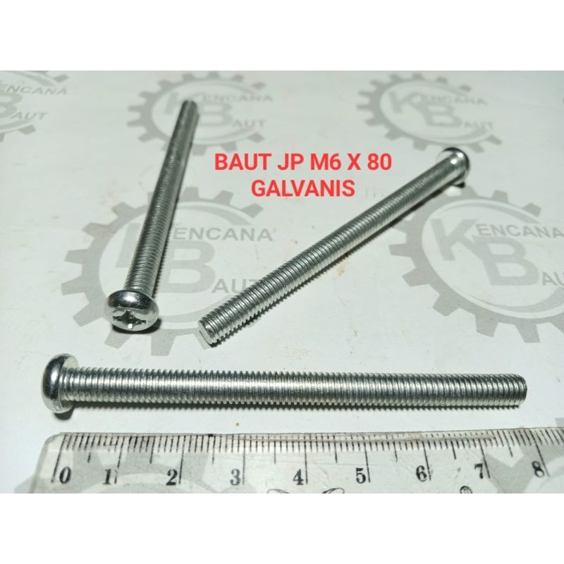 Jual BAUT JP M6 X 80 GALVANIS KUNCI OBENG PLUS PANJANG 8 CM | Shopee Indonesia
