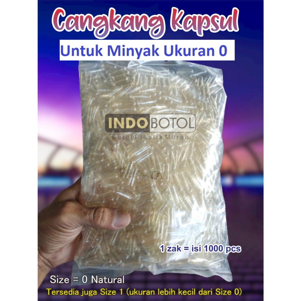 Jual Cangkang Kapsul kosong untuk Minyak Ukuran 0 isi 1000 caps Natural/bening | Shopee Indonesia