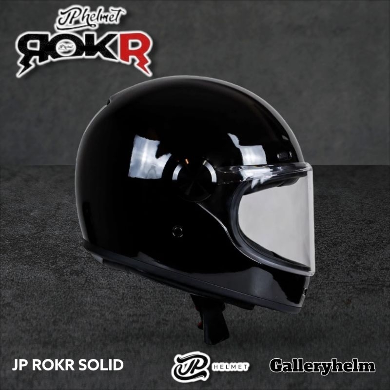 Jual Helm Retro JP Rokr / Helm Cakil Black Glossy | Shopee Indonesia