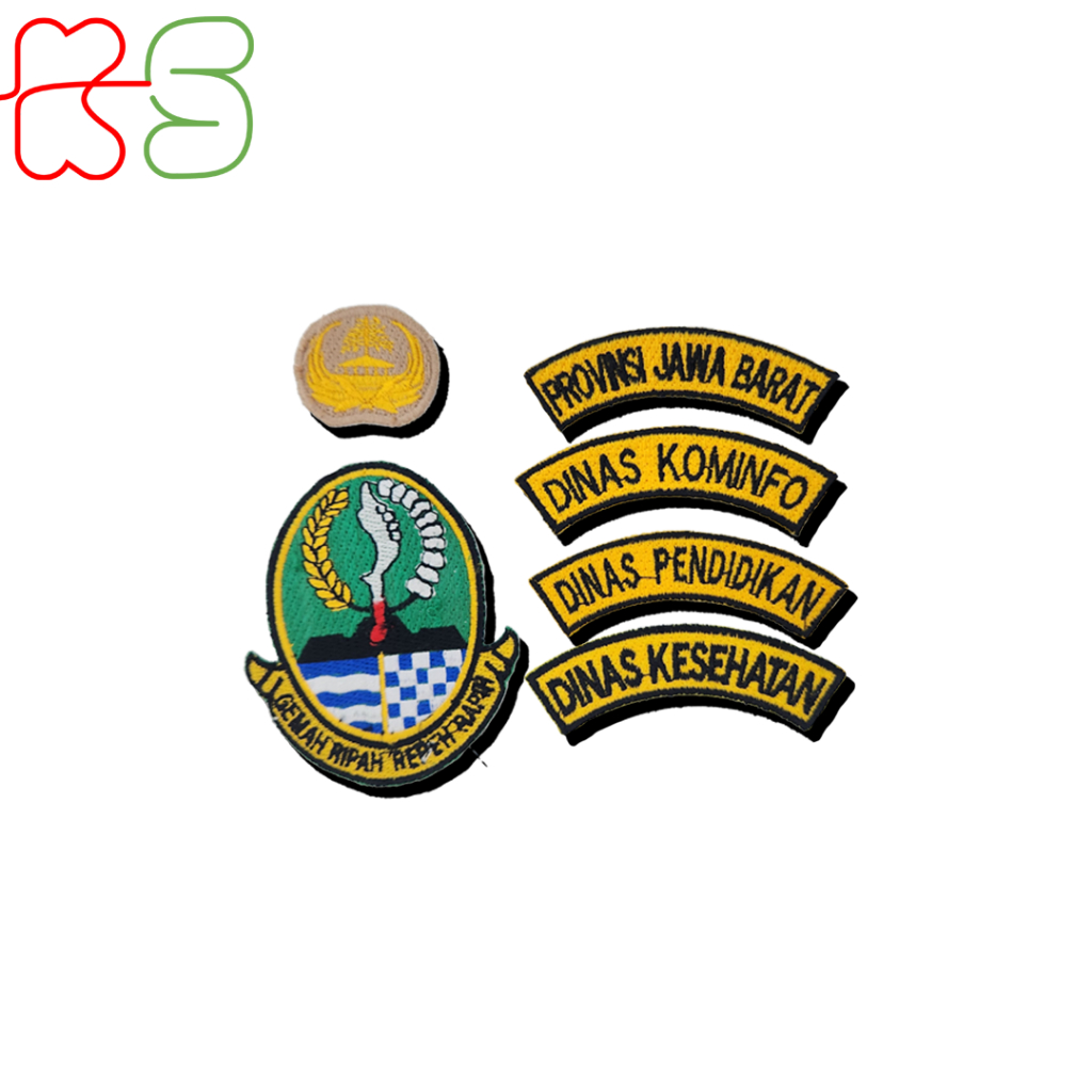 Jual BORDIR LOGO BADGE ATRIBUT PNS PROVINSI JAWA BARAT 1 SET DINAS PENDIDIKAN/DINAS KESEHATAN ...