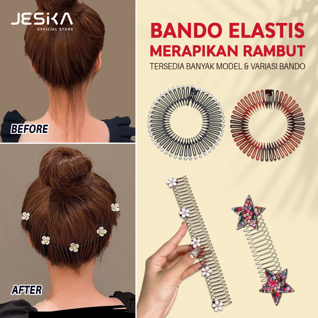 Jual Bando plastik sisir rambut jepit simple fleksibel elastis ...