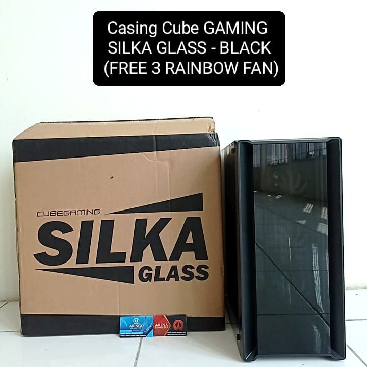 Jual Casing Cube GAMING SILKA GLASS - BLACK (FREE 3 RAINBOW FAN) | Shopee Indonesia
