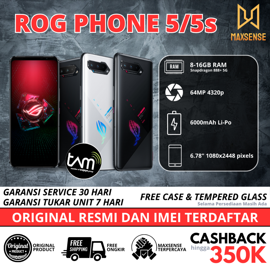 Jual Asus Rog Phone 5s 5 8 128gb 12 256gb Garansi Resmi Tam Indonesia