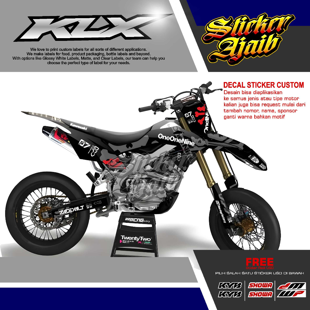 Jual DECAL STIKER KLX - DTRACKER - KLX OLD/S FULLBODY CUSTOM DESAIN ...