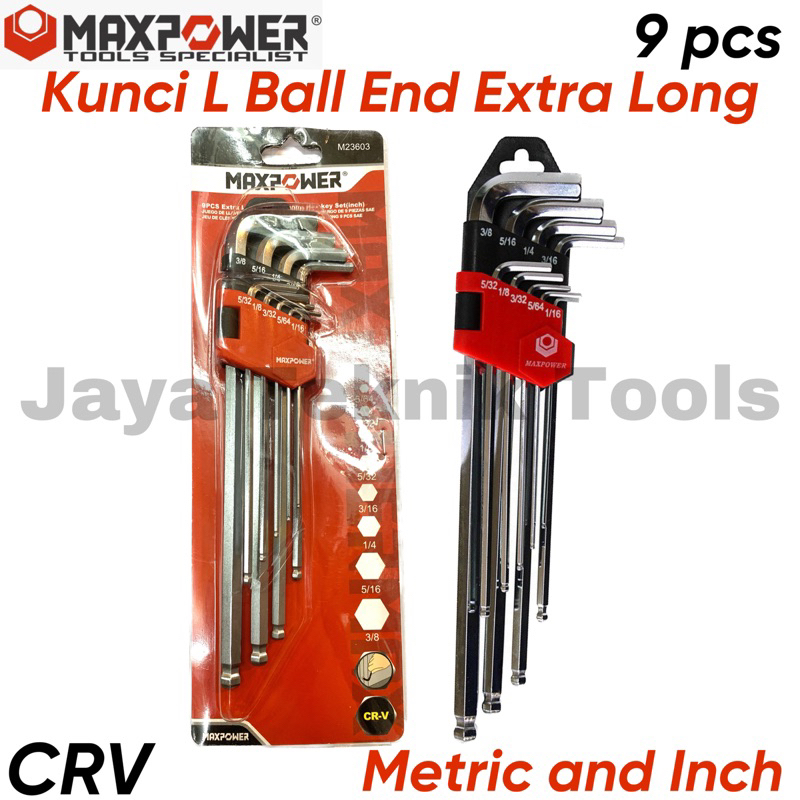 Jual Kunci L Ball End Maxpower Long Metrik Mm Inch Besi Set Hex Key Arm | Shopee Indonesia