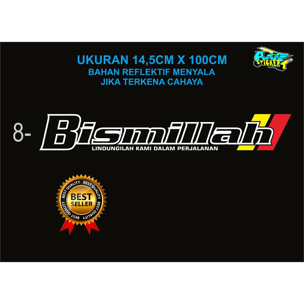 Jual Stiker Truk Bismillah Cutting Sticker Latin Kaca Depan mobil box ...