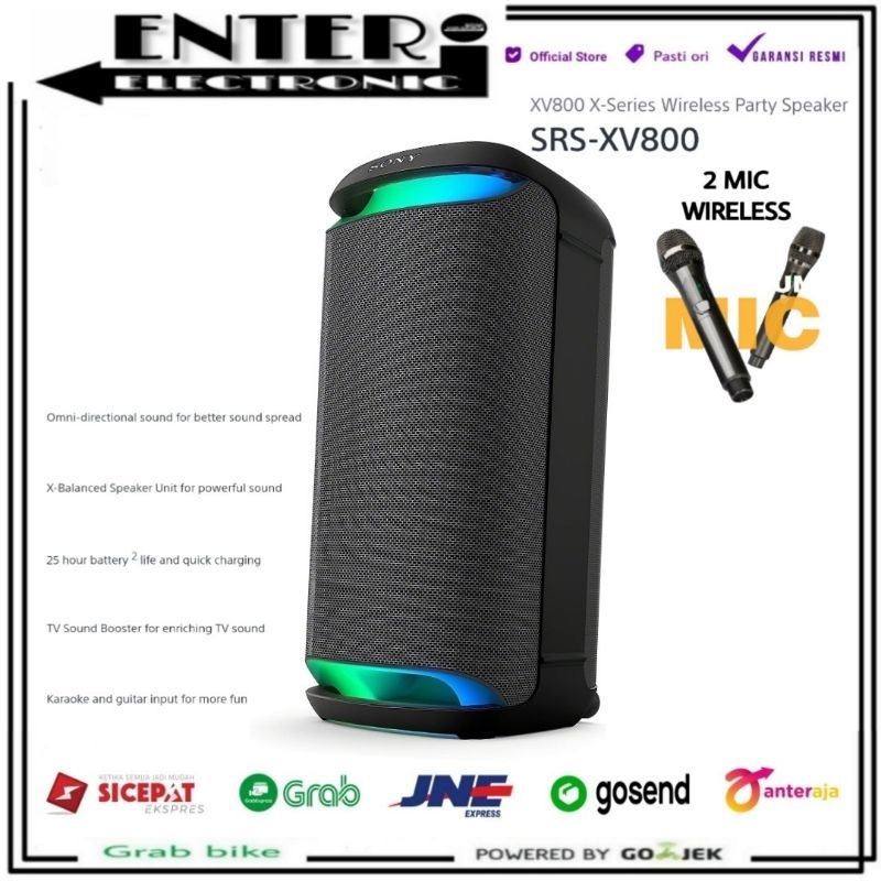 Jual SONY SRS-XV800 SPEAKER PARTY PORTABLE KARAOKE BLUETOOTH MIC GUITAR ...