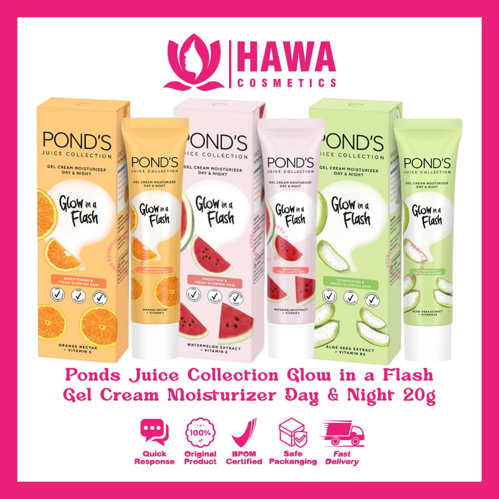 Jual Ponds Juice Collection Glow in a Flash Gel Cream Moisturizer Day ...