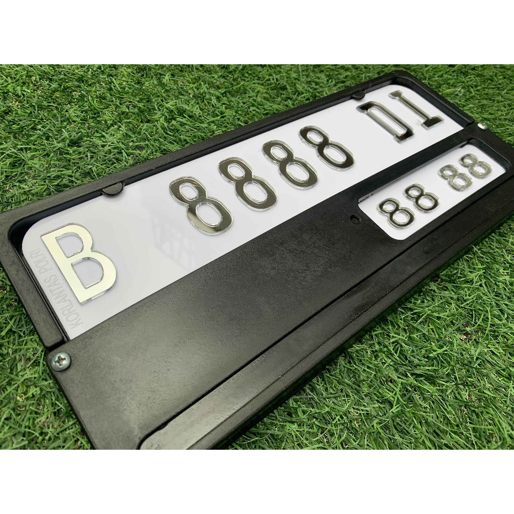 Jual Plat Nomor Custom Motor 3D Timbul Bahan Akrilik Putih Chrome FREE ...