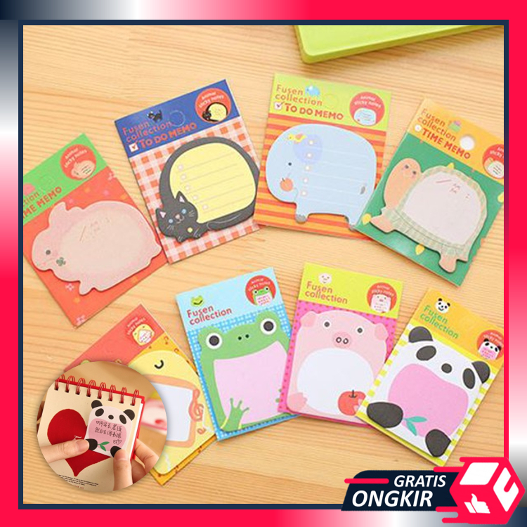 Jual Gratis Ongkir - S636 Note Memo Bentuk Karakter Binatang Lucu ...