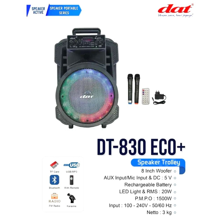 Jual Speaker Wireless Dat DT 830 dat dt830 Original 8 inch Bluetooth ...