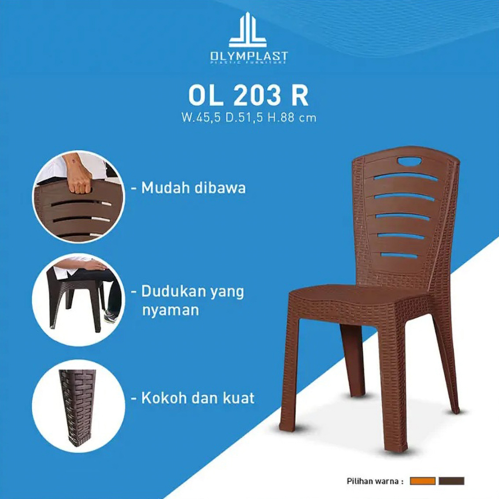 Jual Kursi Plastik Olymplast OL 203 R Kursi Olymplast OL203R Kursi ...