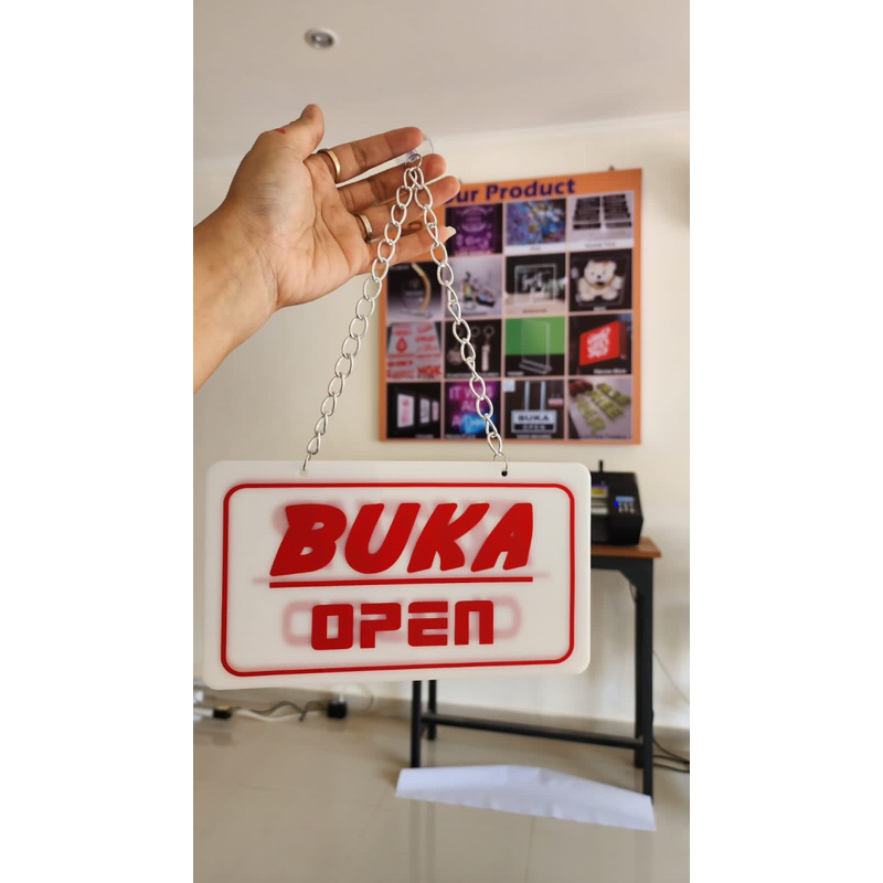 Jual Signage Open Close 2Sisi (2mm/3mm) | Shopee Indonesia