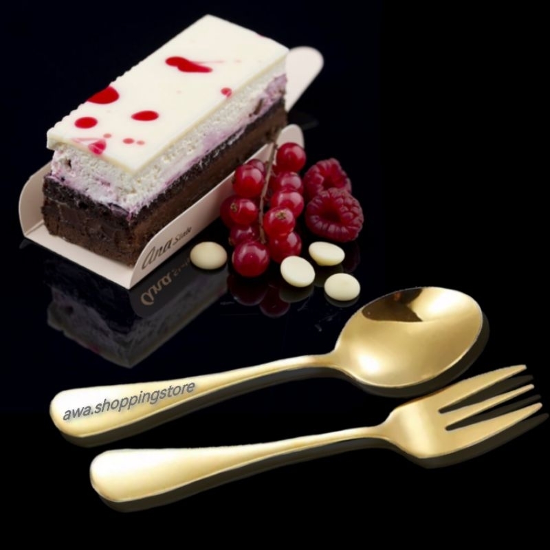 Jual Sendok Teh & Garpu Kue Gold Tea Spoon-Cake-Pudding-Teh-Kopi ...