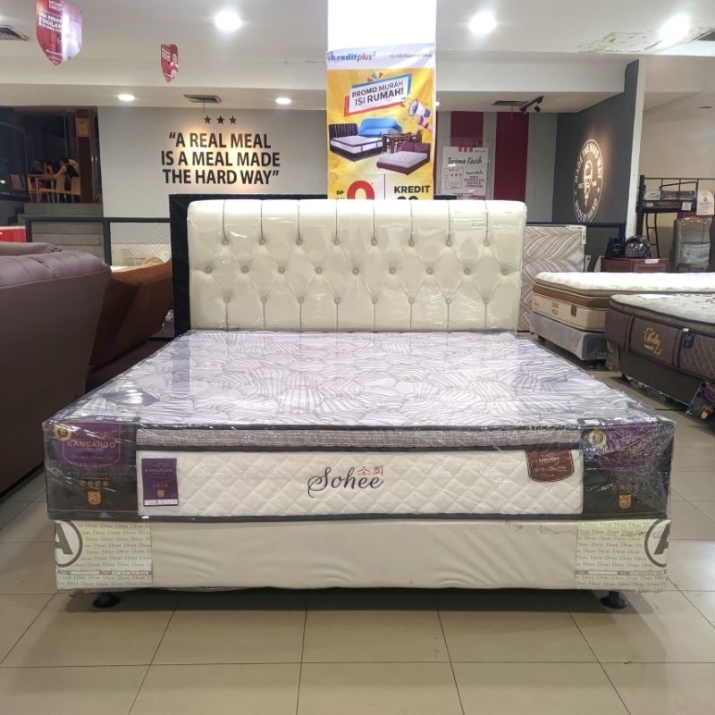 Jual Kangaroo Springbed Sohee Pillowtop - Kasur Spring bed Matras Full Set | Shopee Indonesia