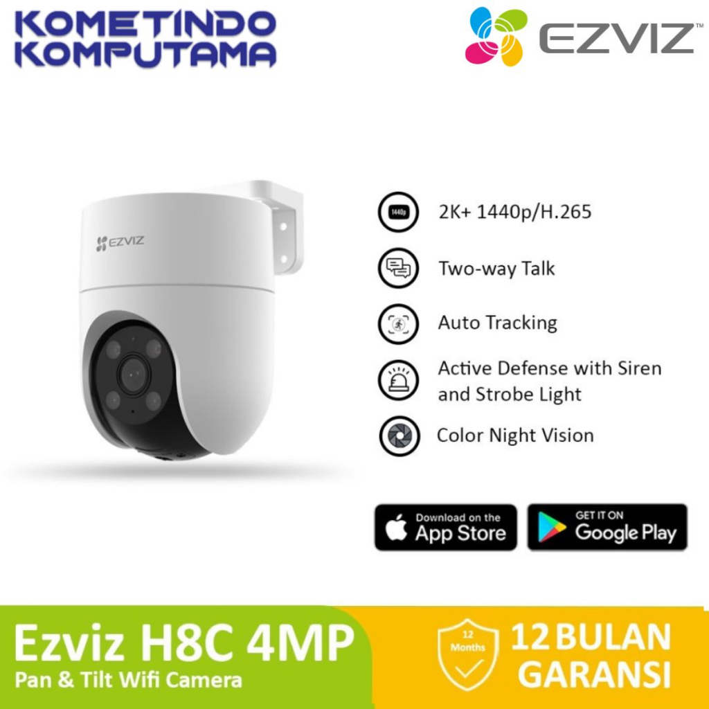 Jual H8C 4MP 2K+ EZVIZ Outdoor CCTV Pan & Tilt Wifi IP Camera Auto ...