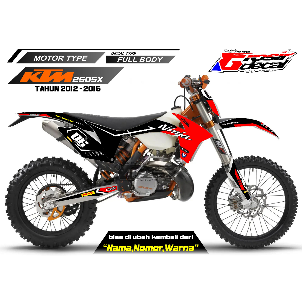 Jual Sticker Stiker KTM 250 Lama Full Body Sticker Stiker KTM 250 2012 ...