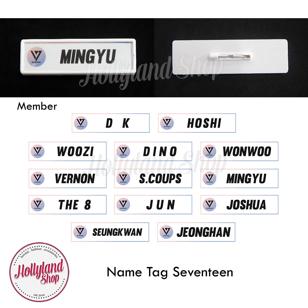 Jual Name Tag Papan Nama Dada Seventeen (2pcs) | Shopee Indonesia