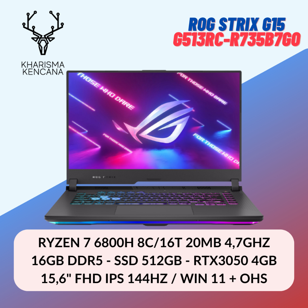 Jual ROG STRIX G513RC R735B7G R7 6800H 16GB 512GB RTX3050 15,6 144HZ ...