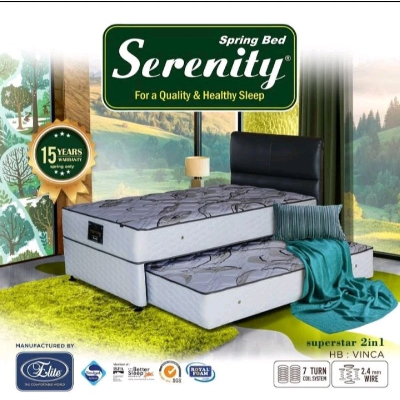 Jual Kasur Spring Bed Sorong 2 in 1 FULL SET SERENITY ELITE | Shopee ...