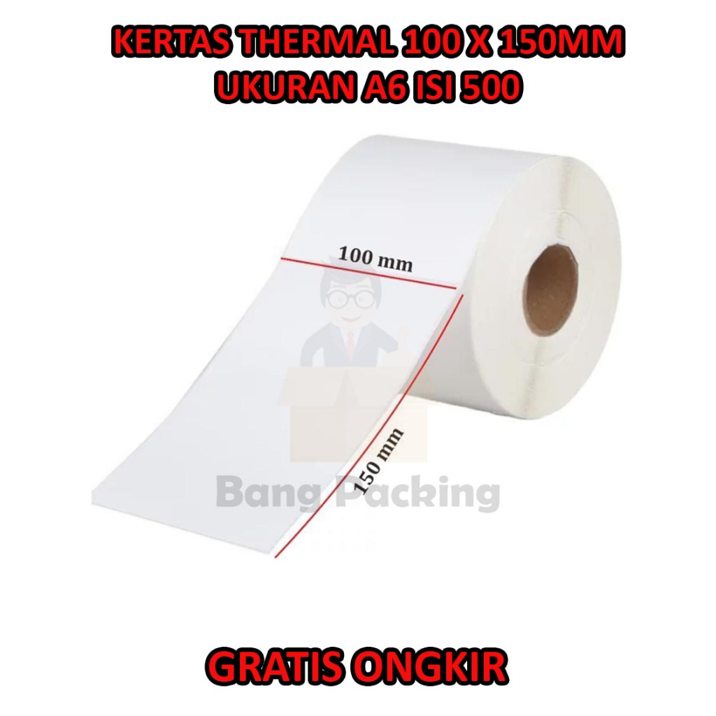 Jual Kertas Termal 100x150mm Ukuran A6 Isi 500 Pcs - Label Thermal 100x150mm - Kertas Thermal ...