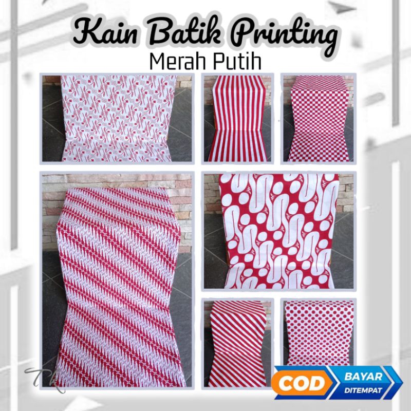 Jual Kain batik pekalongan motif monokrom IK merah putih biji kopi ...