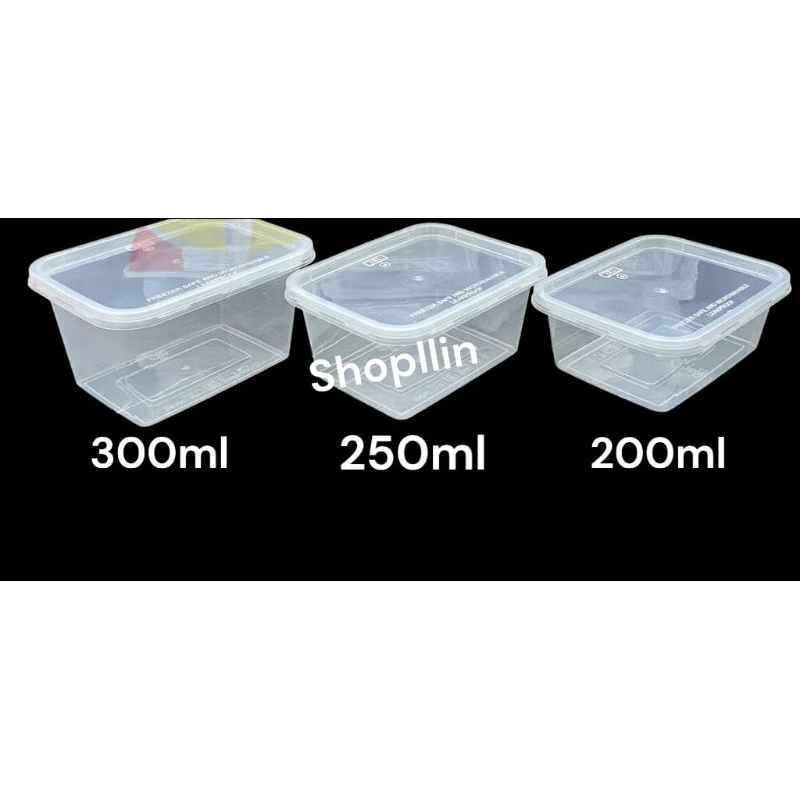 Jual ( 25pcs ) THINWALL BOX CONTAINER DM CUP KECIL Bening + Tutup 200ml ...