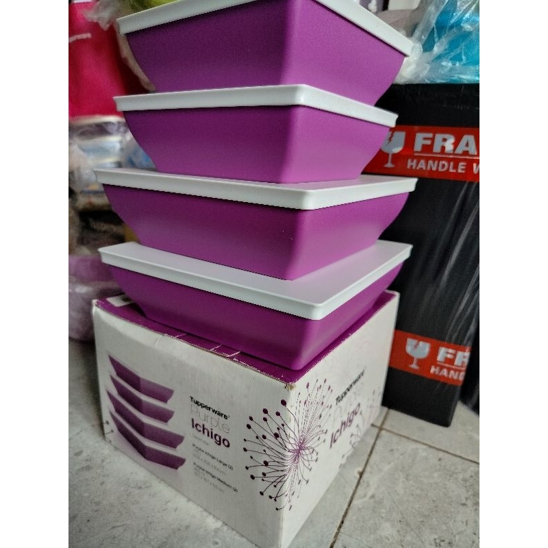 Jual ICHIGO TUPPERWARE SET UNGU JADUL (BARU BUKAN SECOND) | Shopee ...