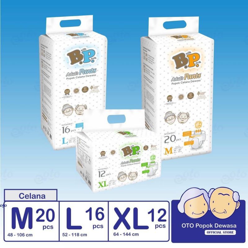 Jual BP Popok Dewasa Perekat dan Celana | Pants Diapers Adult size M L XL | Shopee Indonesia