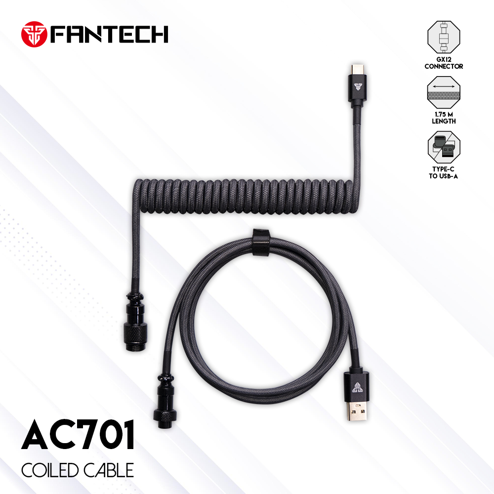 Jual Kabel Keyboard Mechanical Fantech AC701 Aviator USB-C Coiled Cable ...