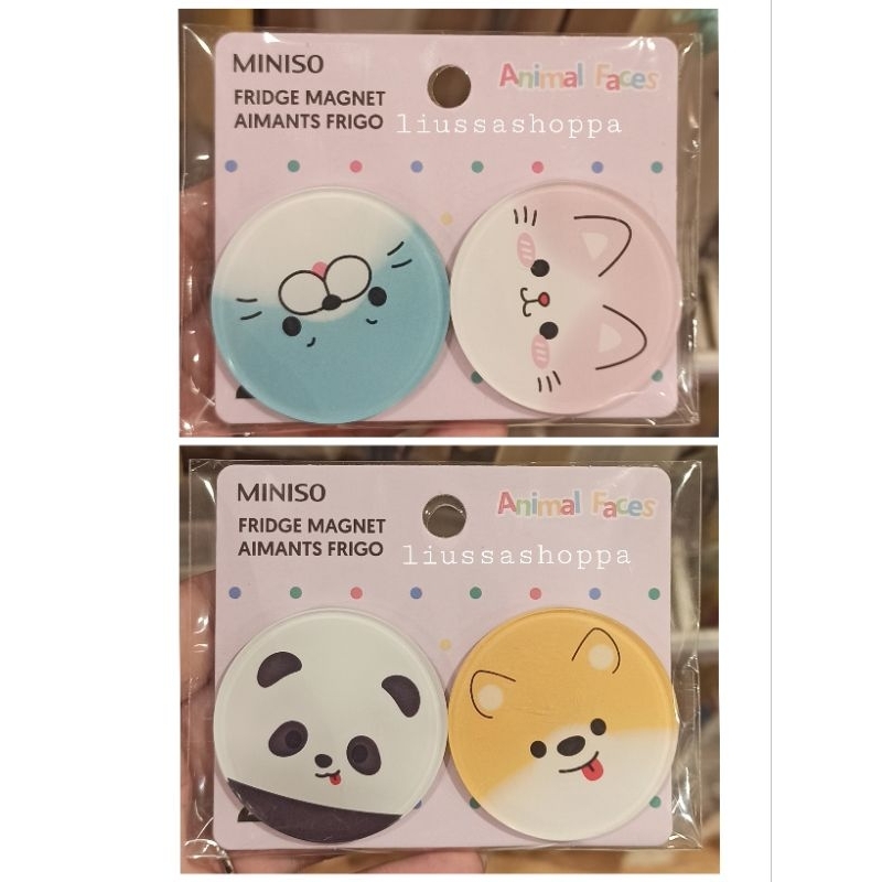 Jual Magnet Kulkas Miniso - Animal Faces Collection Fridge Magnets (2 ...