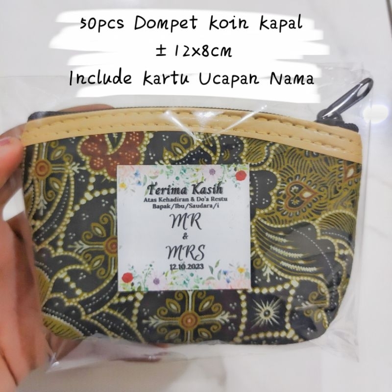 Jual 50pcs Souvenir Dompet Batik Koin Kapal Free Kartu Ucapan Nama dan Plastik Opp Souvenir ...