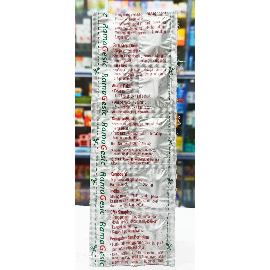 Jual Ramagesic 500MG 𝟏 𝐒𝐓𝐑𝐈𝐏 𝐈𝐒𝐈 𝟏𝟎 𝐊𝐀𝐏𝐋𝐄𝐓 - Meredakan Demam, Sakit ...