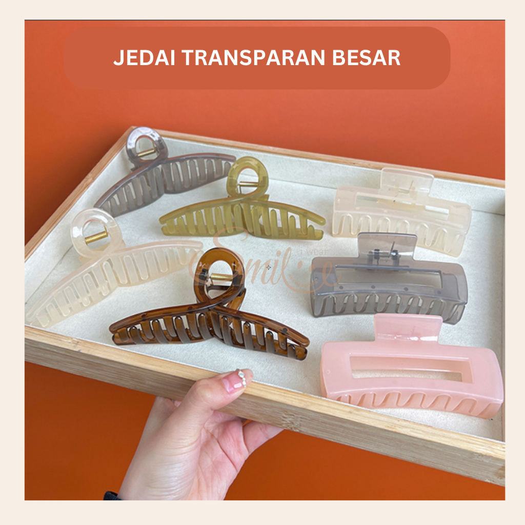 Jual JEPIT RAMBUT SALON SUPER JUMBO 13 CM/JEDAI TRANSPARAN/JEPIT RAMBUT ...