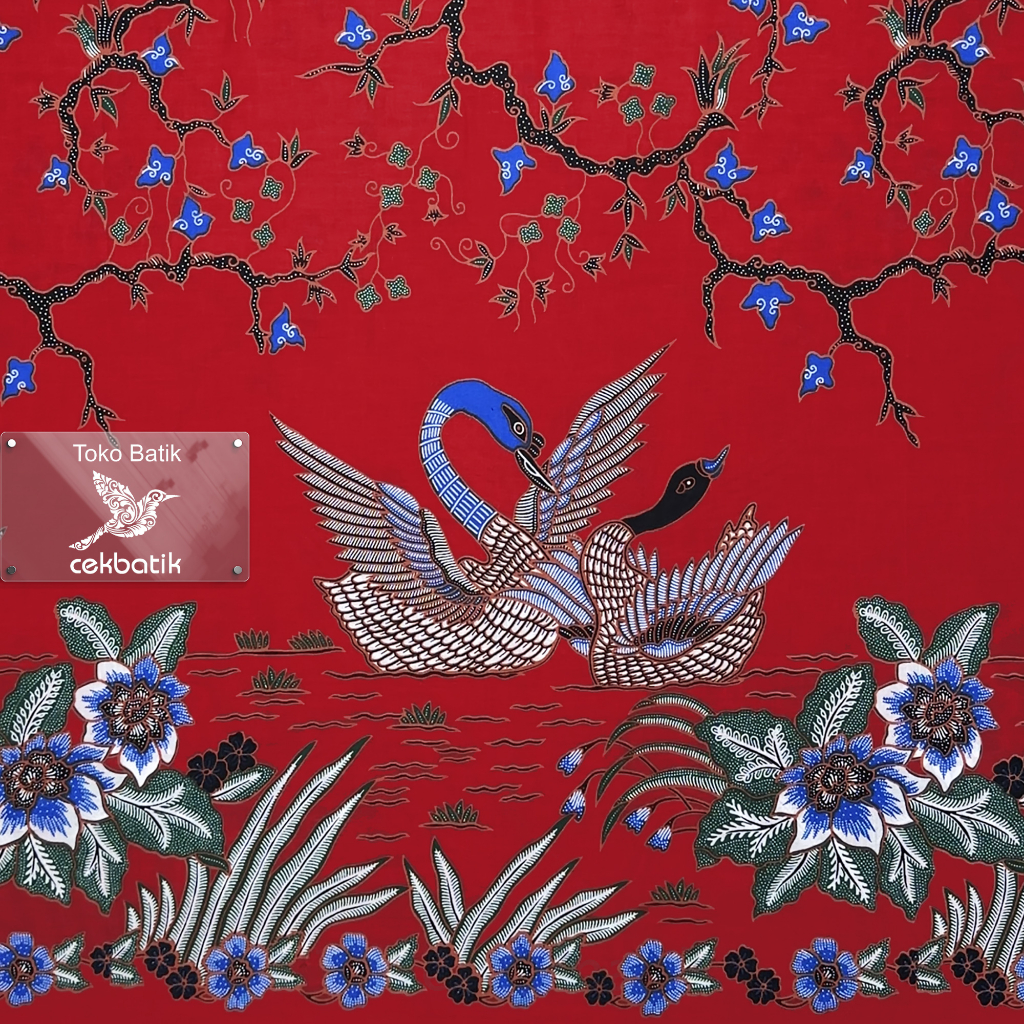 Jual Kain Batik - Batik Motif Burung Angsa Spesial Warna Manis (Merah ...